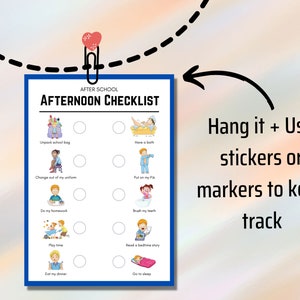 Kids After School Routine Chart – Visual Tasks, Responsibility ...