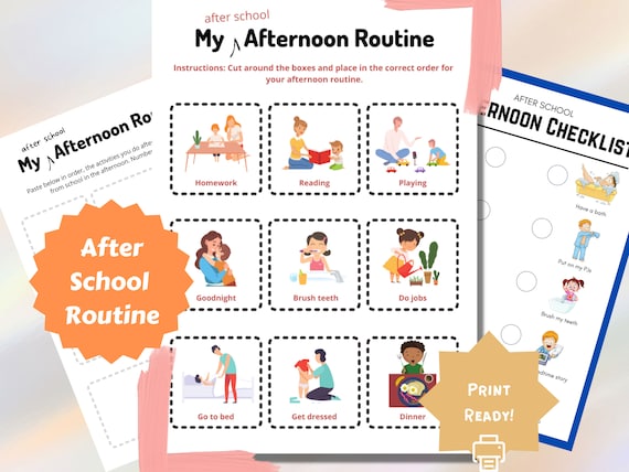 Kids After School Routine Visual Printable Tasks Preschool - Etsy