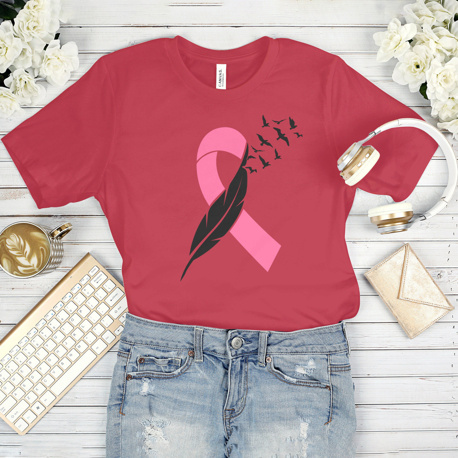 Breast Cancer Awareness Shirt, Breast Cancer Ribbon T Shirts for Women ...
