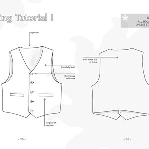 Suit Vest Pattern | Waistcoat | Summer Top | PDF Pattern | Women's ...