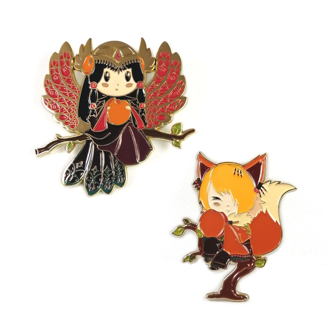 50mm Enamelled Metal Brooch, Fables of the Fountain, Crow and Fox - Etsy