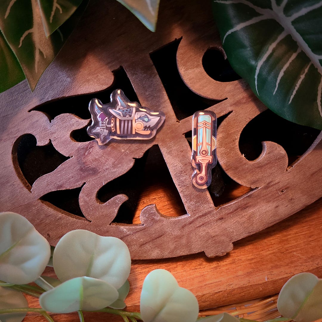 4 Cm Varnished Pins: Jinx's Shark Cannon and Ekko's Sword, Arcane - Etsy