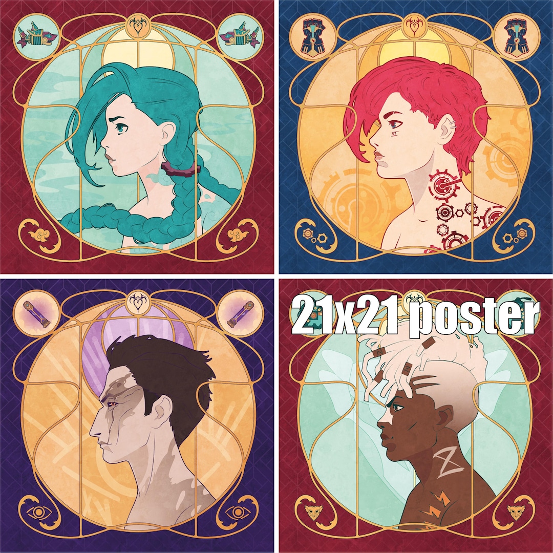 Square Pearly Poster to Frame, Arcane Portraits Zaun, Digital ...