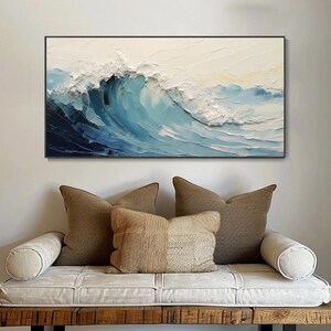 3D Texture Ocean Painting Textured Ocean Wall Art Ocean Wave Painting ...
