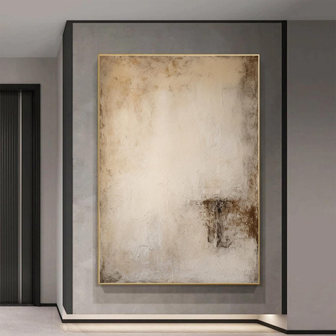 Beige & Brown Canvas Wall Painting Brown Beige Texture Art Beige ...