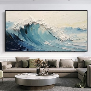 3D Texture Ocean Painting Textured Ocean Wall Art Ocean Wave Painting ...
