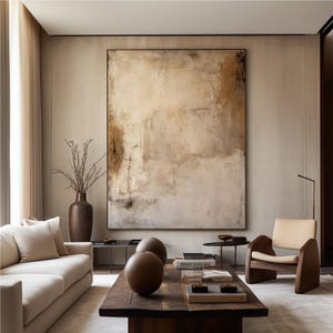 Brown Beige Texture Art Large Beige & Brown Canvas Wall Decor Beige ...