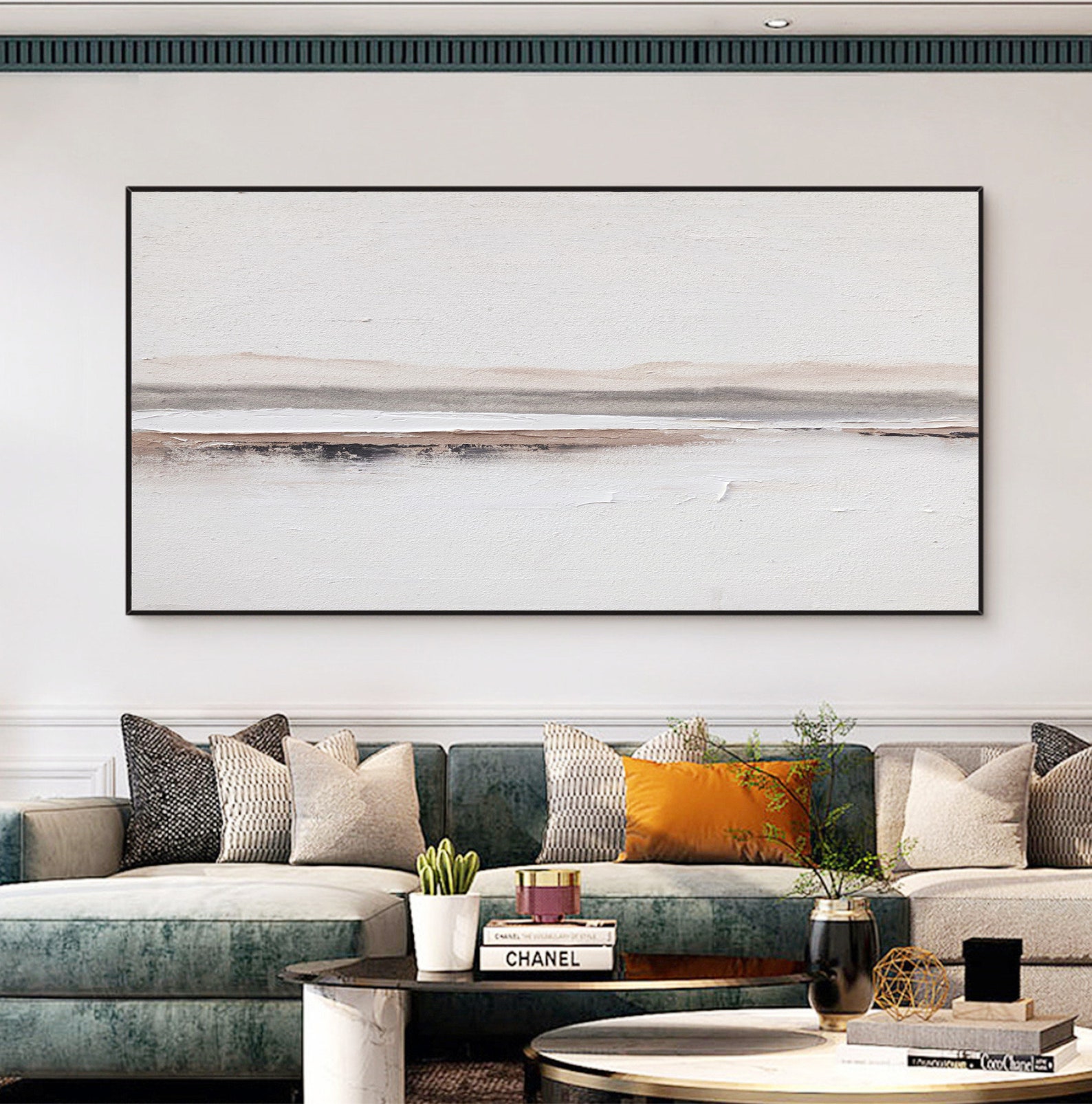 Large Beige Painting Beige and White Minimalist Painting Beige - Etsy