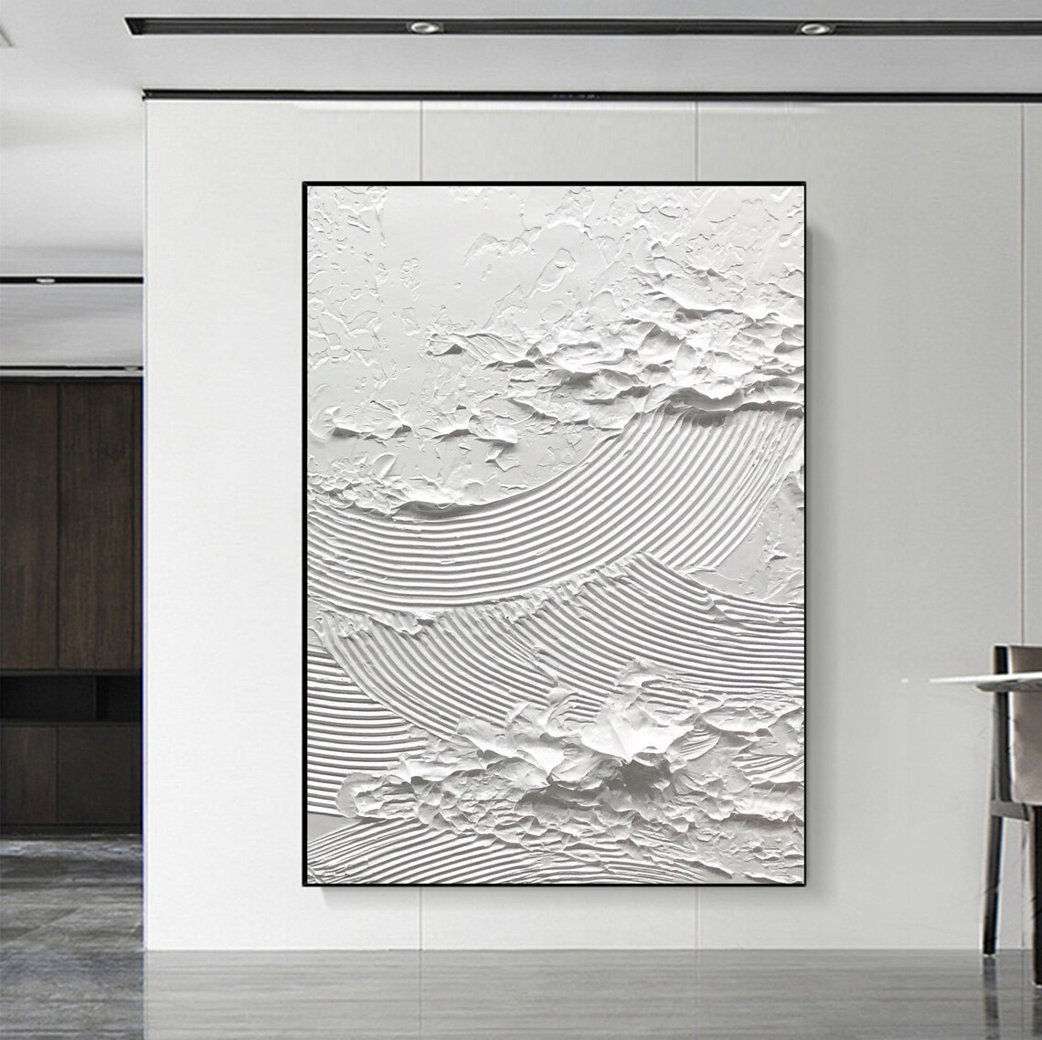 Large White 3D Textured Painting White Abstract Painting White - Etsy