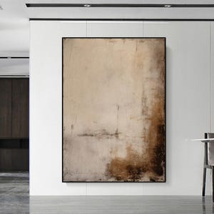 Brown 3D Texture Painting on Canvas Brown Beige Texture Art Brown ...