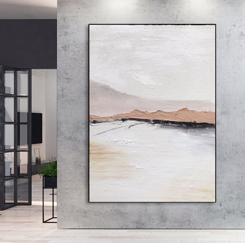 Large Beige Painting Beige Wall Art Beige Abstract Painting - Etsy