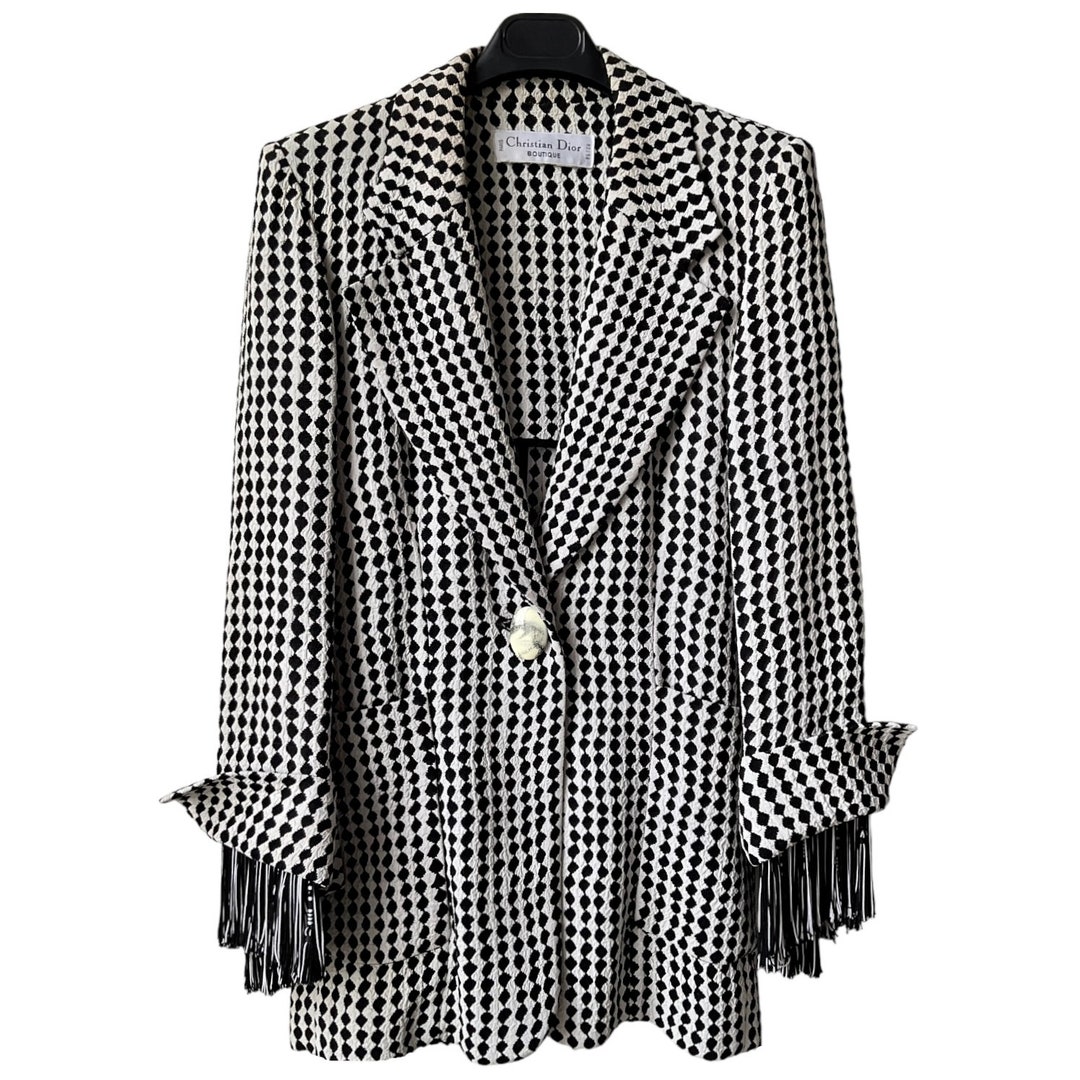 Checkerboard Fringed Skirt Suit Dior Boutique - Etsy
