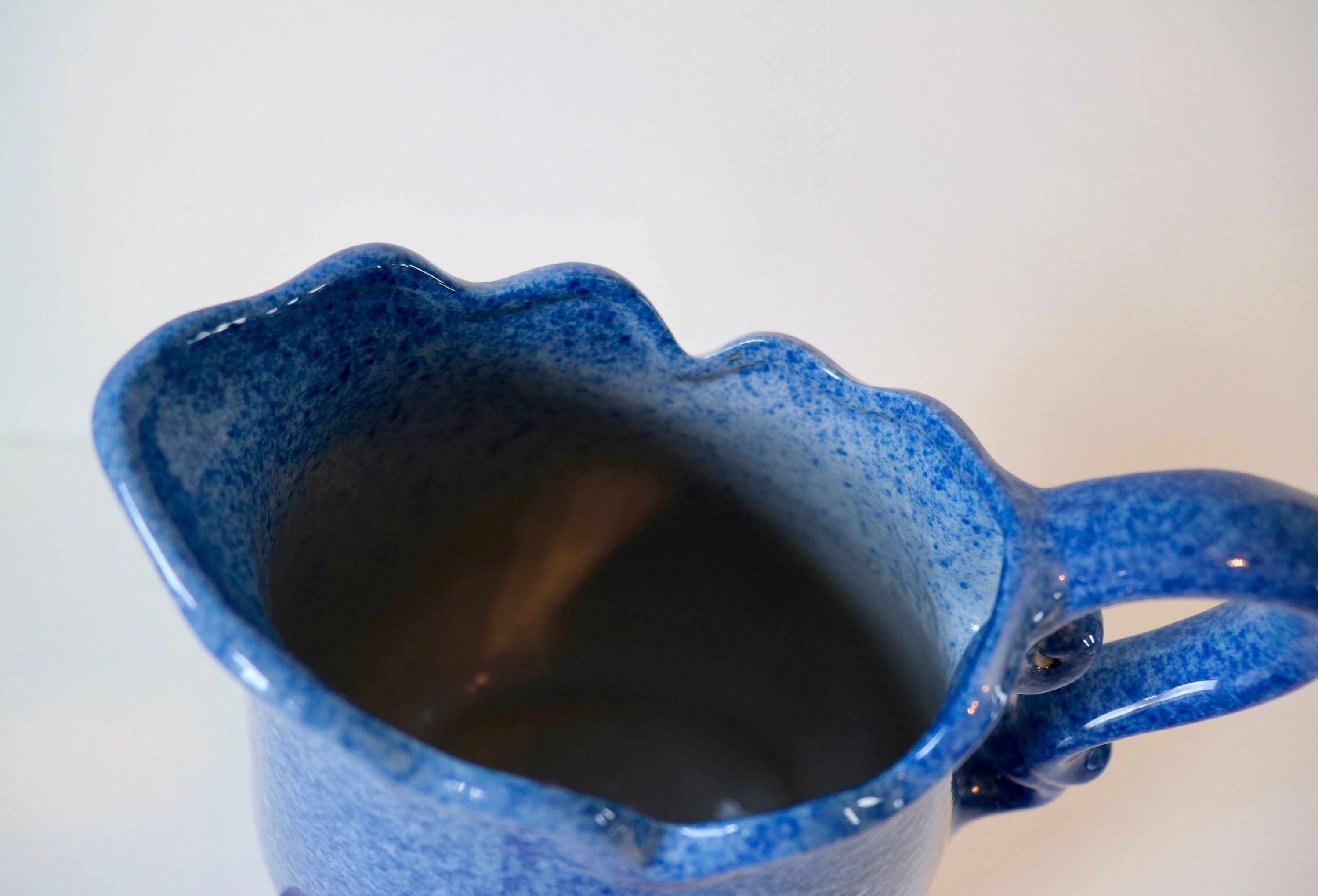 Vintage Blue Spongeware Spatterware Ceramic Pitcher With White Duck - Etsy