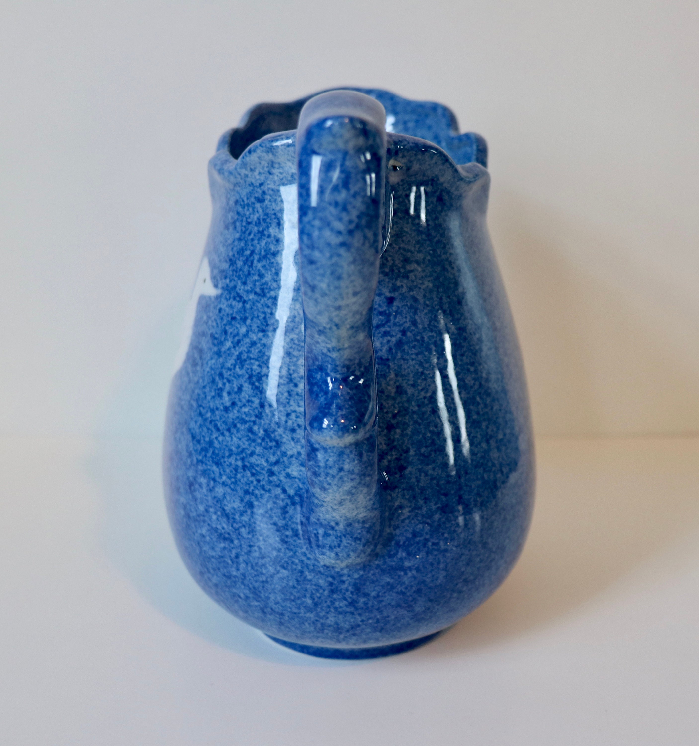 Vintage Blue Spongeware Spatterware Ceramic Pitcher With White Duck - Etsy