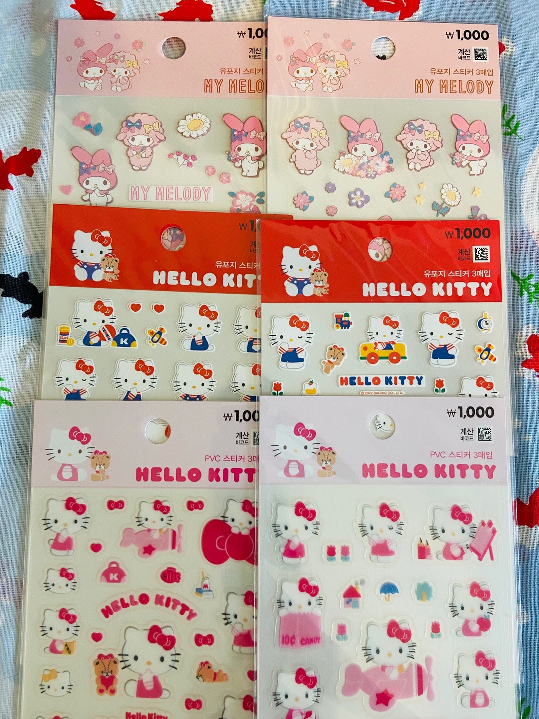 Sanrio, Sticker Sheet: Hello Kitty and My Melody - Etsy