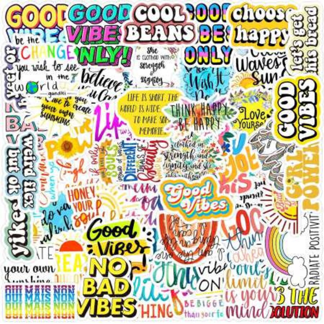 Good Vibes Water Bottle Stickers 10-pack - Etsy