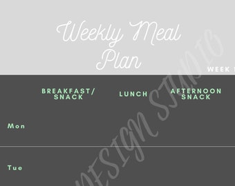 Daycare Childcare Home Care Printable Meal Plan Meal Prep - Etsy