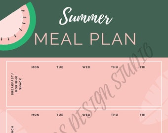 Daycare Childcare Home Care Printable Meal Plan Meal Prep - Etsy