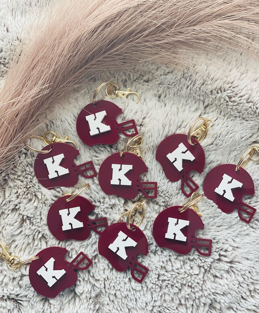 High School Football Helmet Keychain, School Colors, Football Season ...