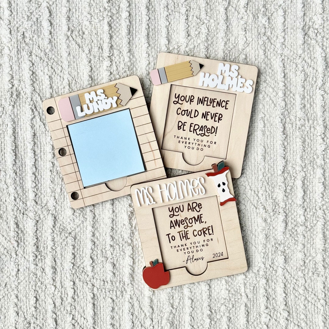 Teacher Post It Note Holder Teacher Appreciation Gift Teacher Gift ...