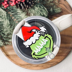 Grinch Stanley Tumbler Name Plate Christmas Name Stanley Name Topper 30 ...