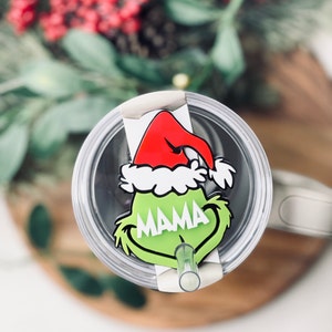 Grinch Stanley Tumbler Name Plate Christmas Name Stanley Name Topper 30 ...