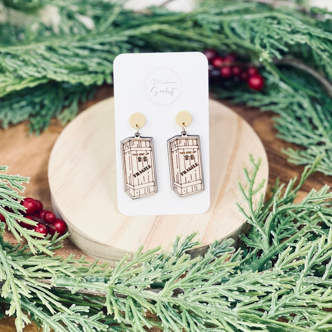 Christmas Story Earring | Leg Lamp Box Stud | Minimalist Christmas Stud ...