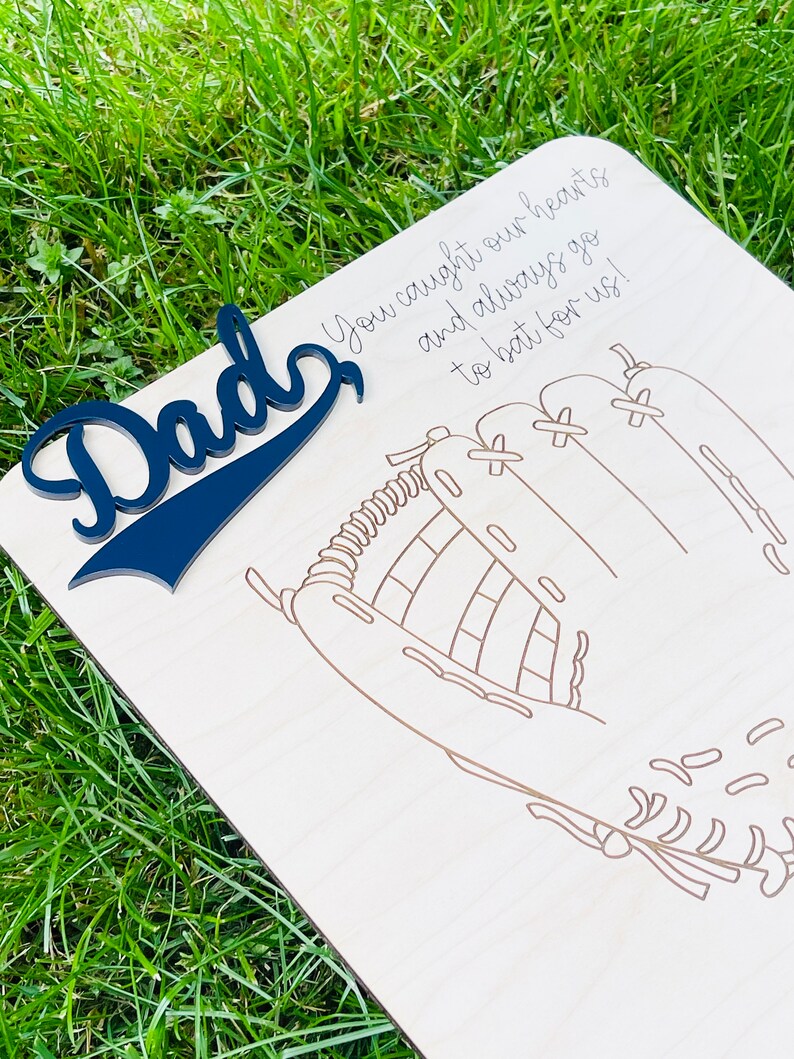 Dad Baseball Handprint Sign Father’s Day Birthday DIY Personalized Gift ...
