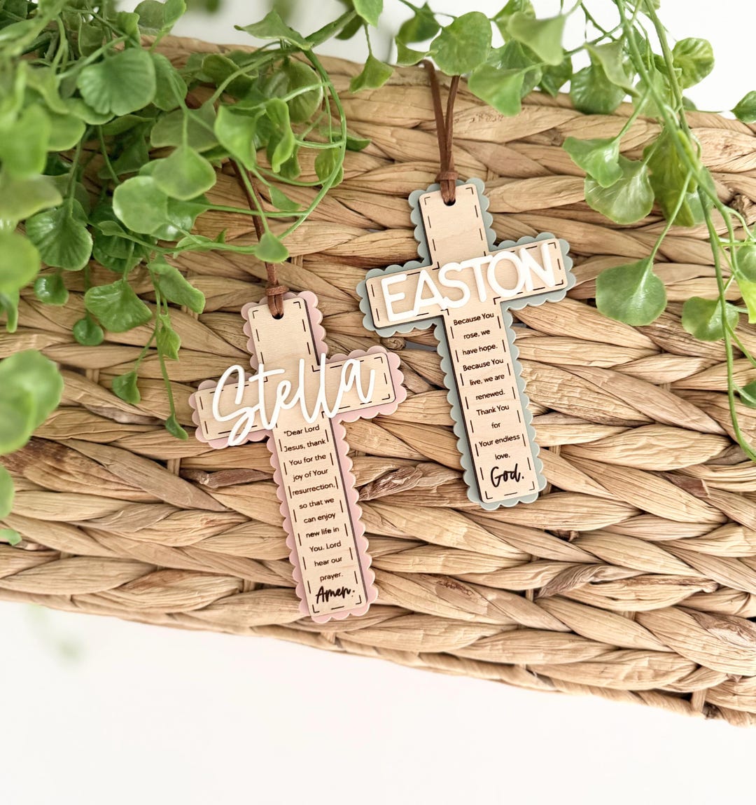 Personalized Easter Cross Basket Tag, Custom Cross Tag, Easter Baptism ...