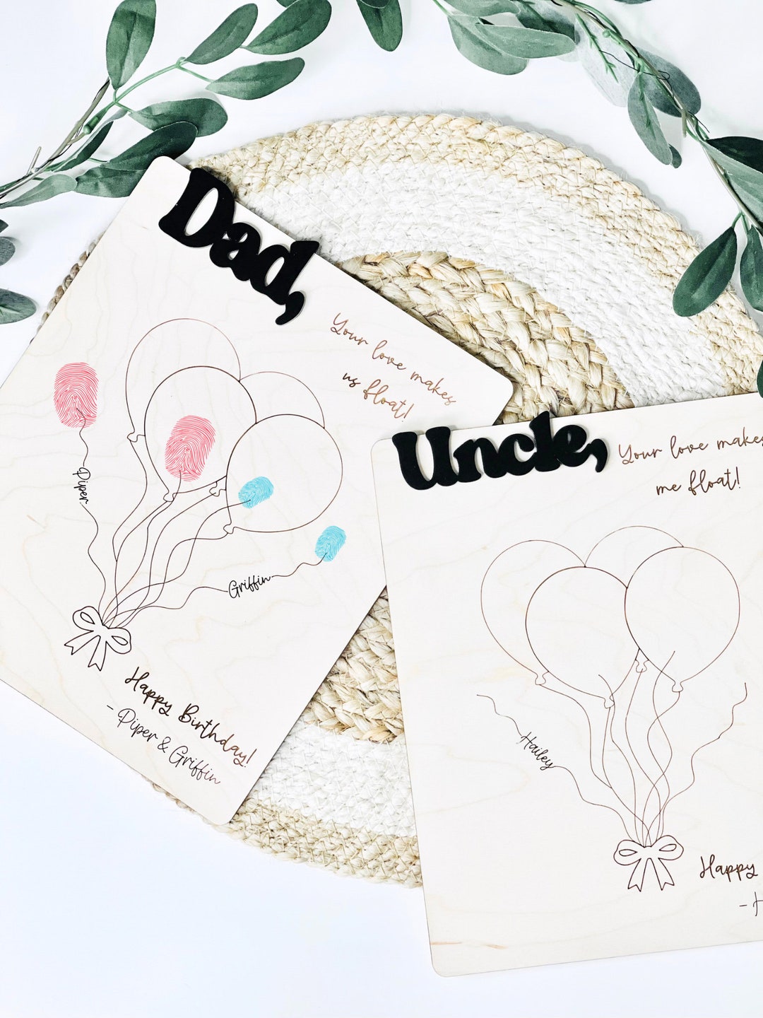 Handprint Birthday Balloon Fingerprint Sign Personalized Mom Dad Gift ...