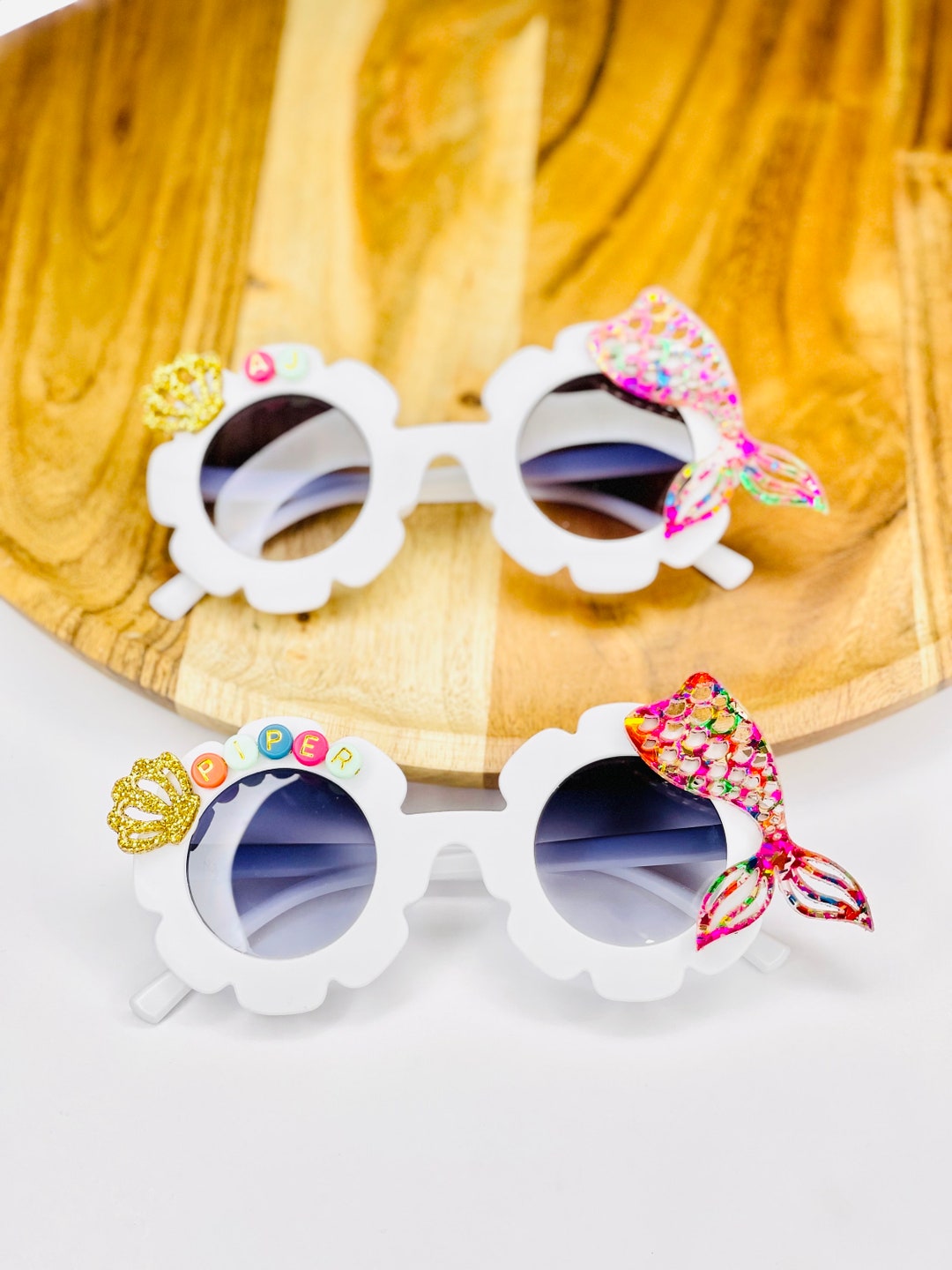 Personalized Daisy Sunglasses, Mermaid, Toddler Sunglasses, Beaded ...