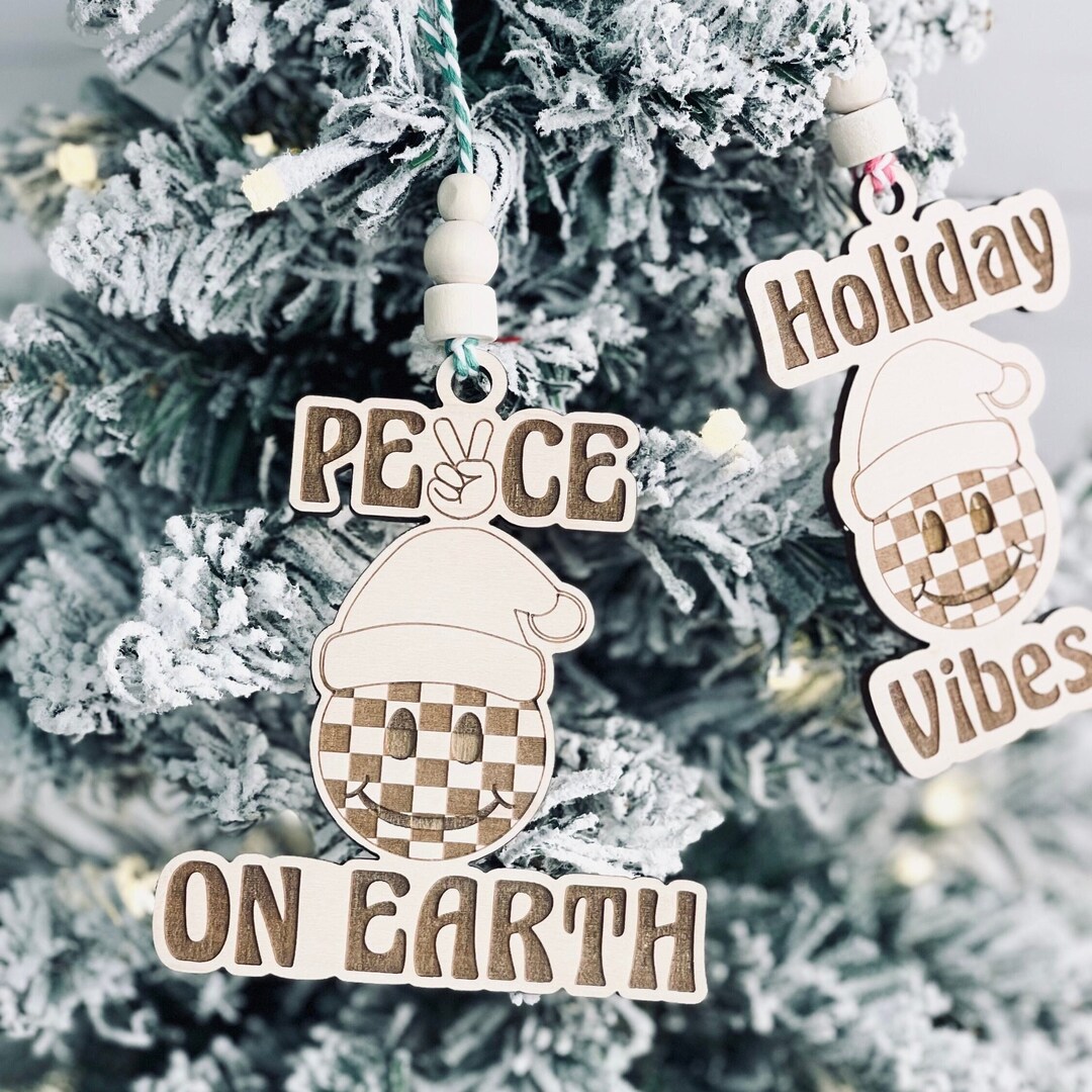 Retro Smiley Ornament, Retro Santa Ornament, Checkered, Teen Ornament ...