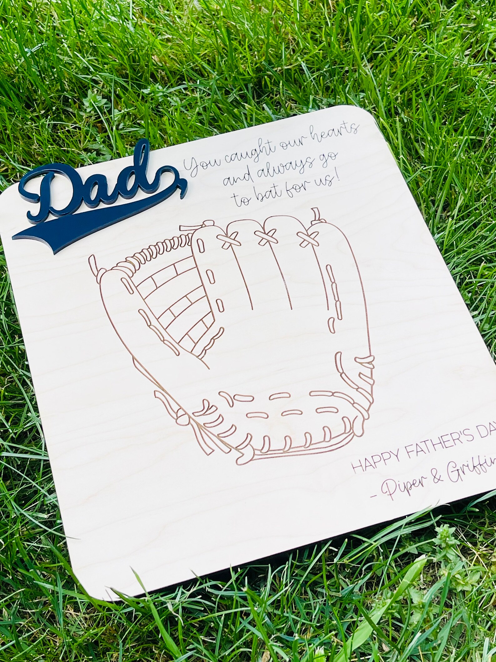 Dad Baseball Handprint Sign Father’s Day Birthday DIY Personalized Gift ...