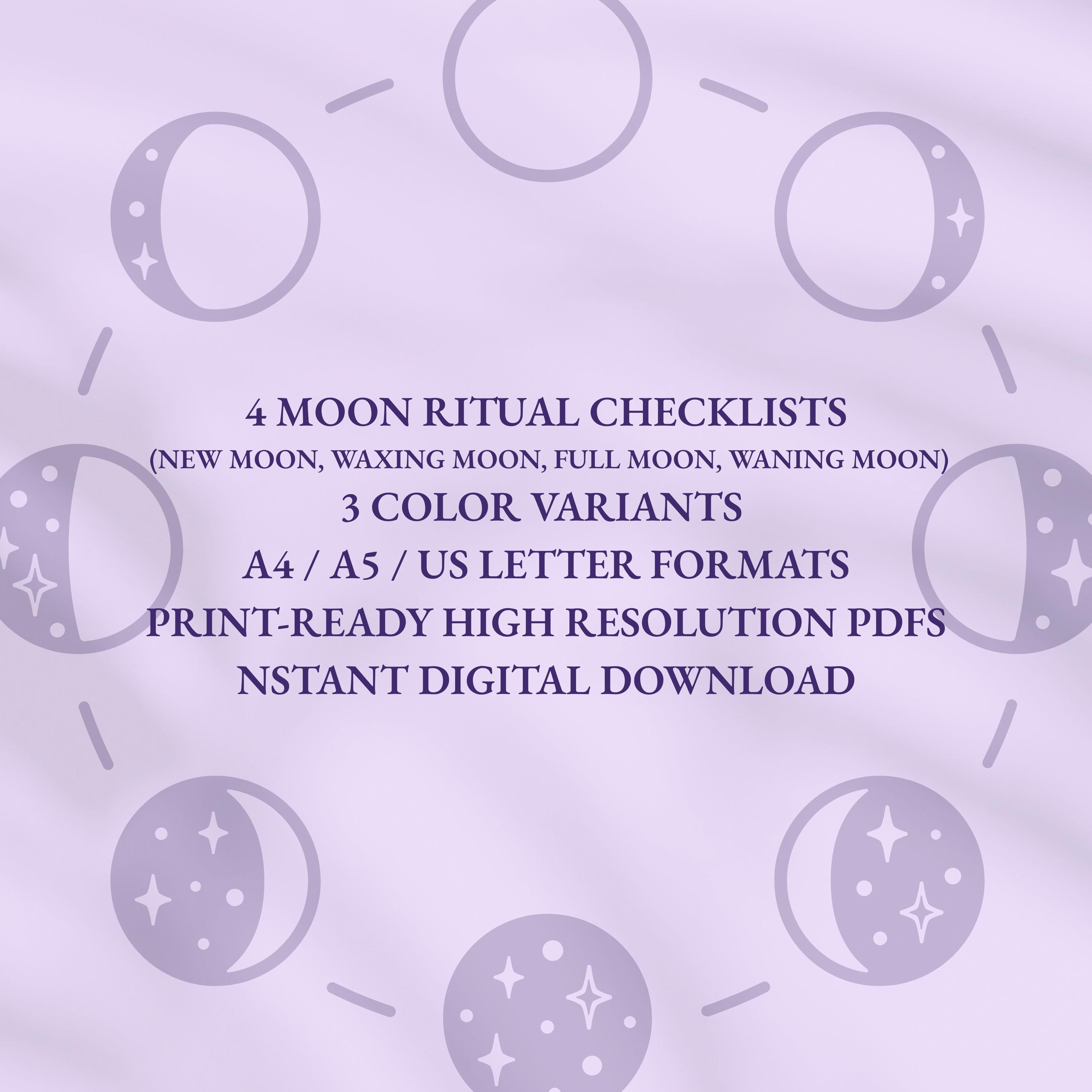 Lunar Phase Ritual Checklist – Printable Moon Magic Guide (digital ...