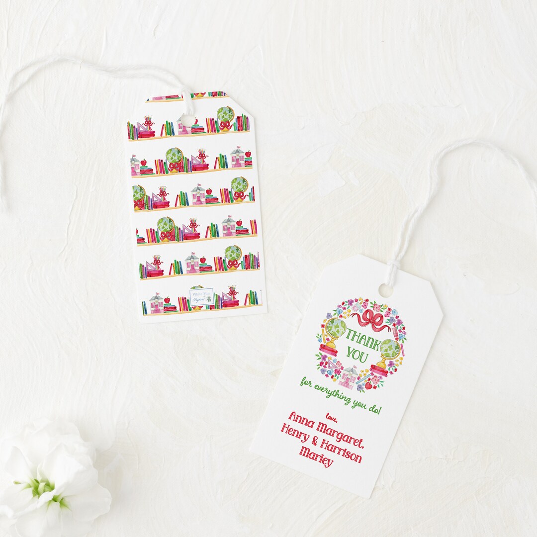 Thank You School Crest // PRINTED Watercolor 2 X 3.5 Gift Tag ...