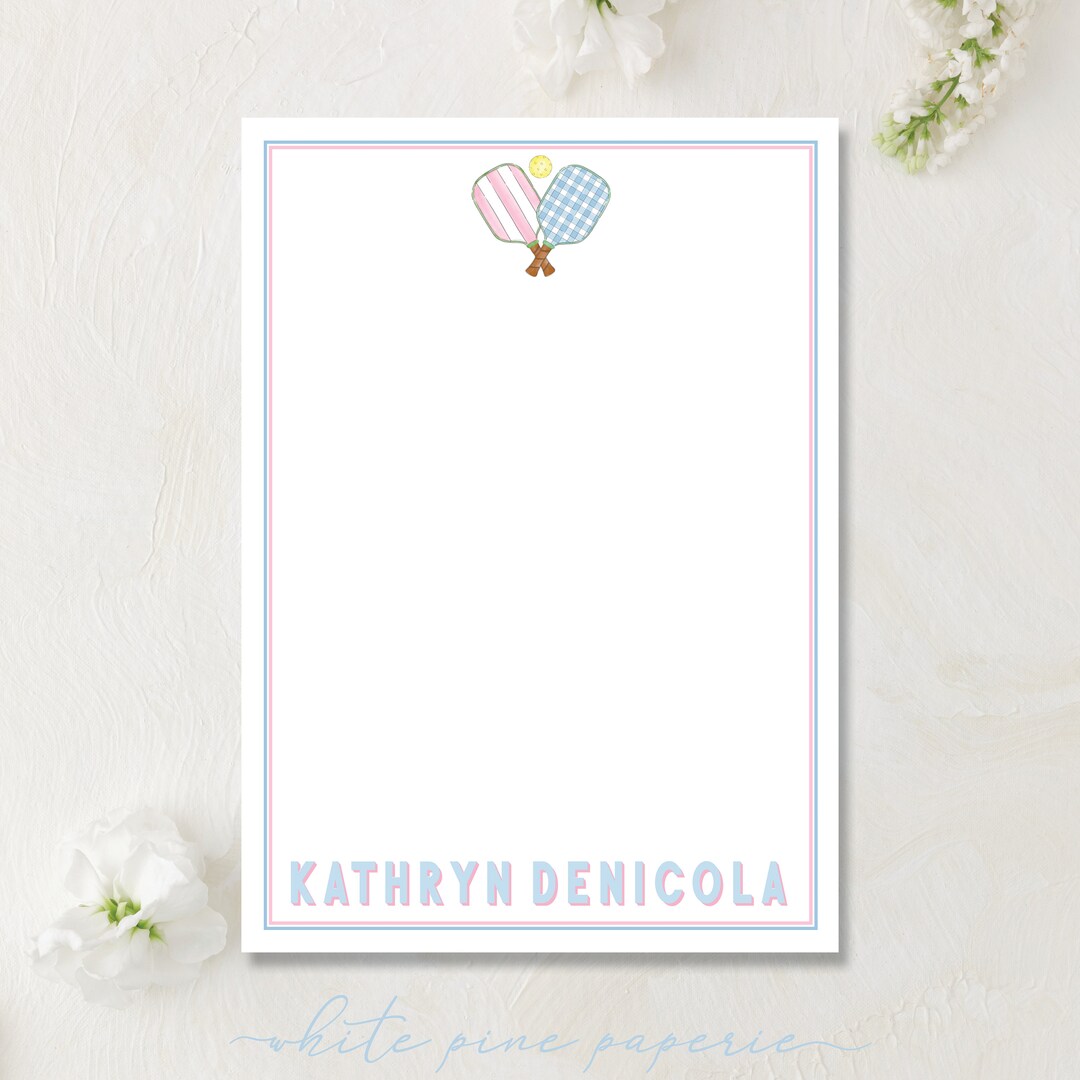 Pink and Blue Pickleball Personalized Notepad | Mother's Day Notepad ...