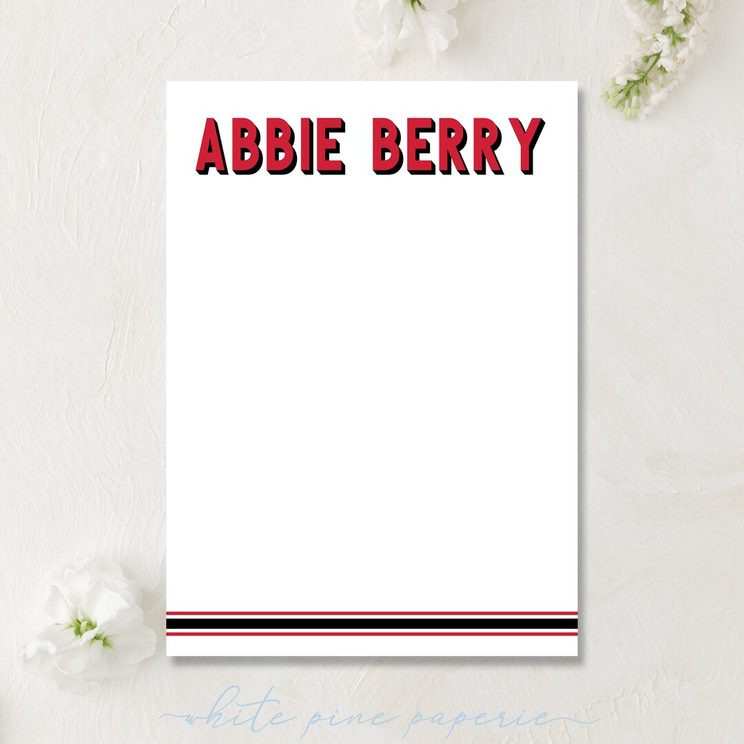 Red and Black Personalized Notepad | University of Georgia Notepad ...