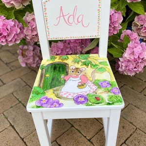 Personalised Girl's Chair Hand-painted Childrens Furniture Personalised ...