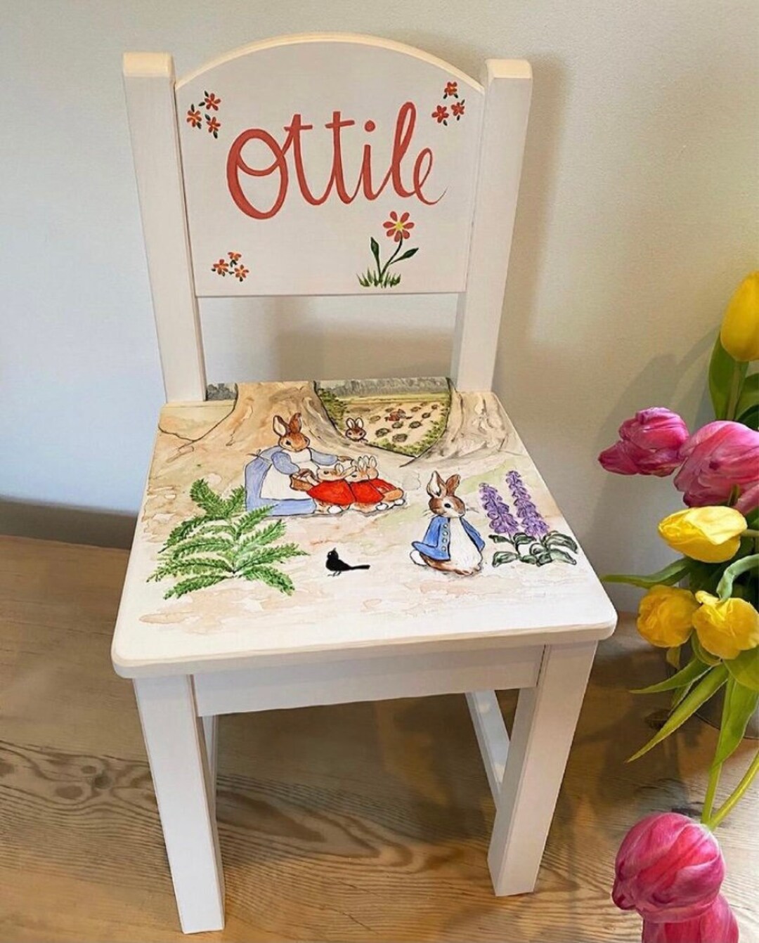 Personalised Girl’s Chair | Hand-painted Children’s Furniture ...