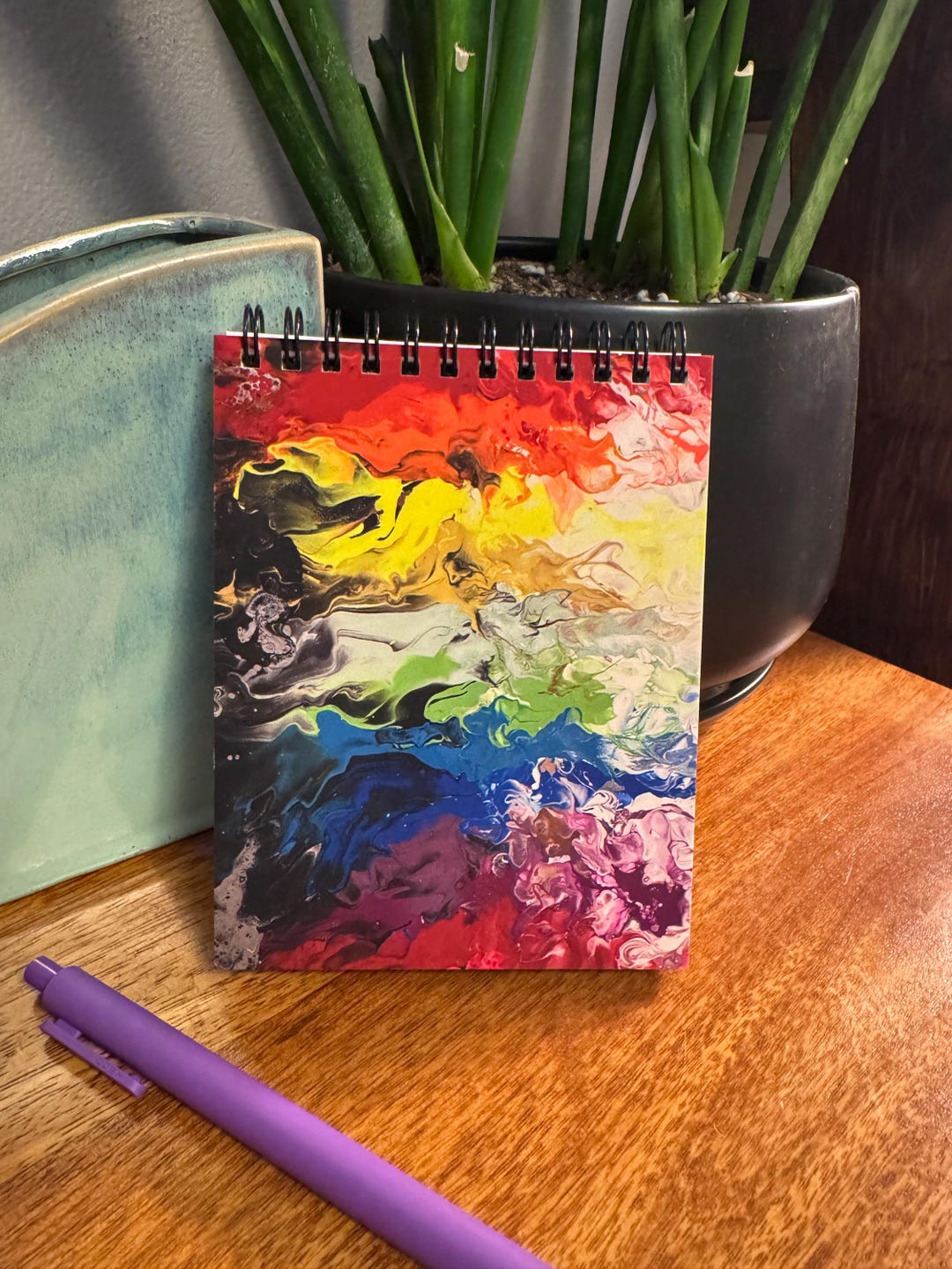 Fire Rainbow Spiral Notepad With Soft Touch Cover - 5.5x4.25 - Wire-o ...