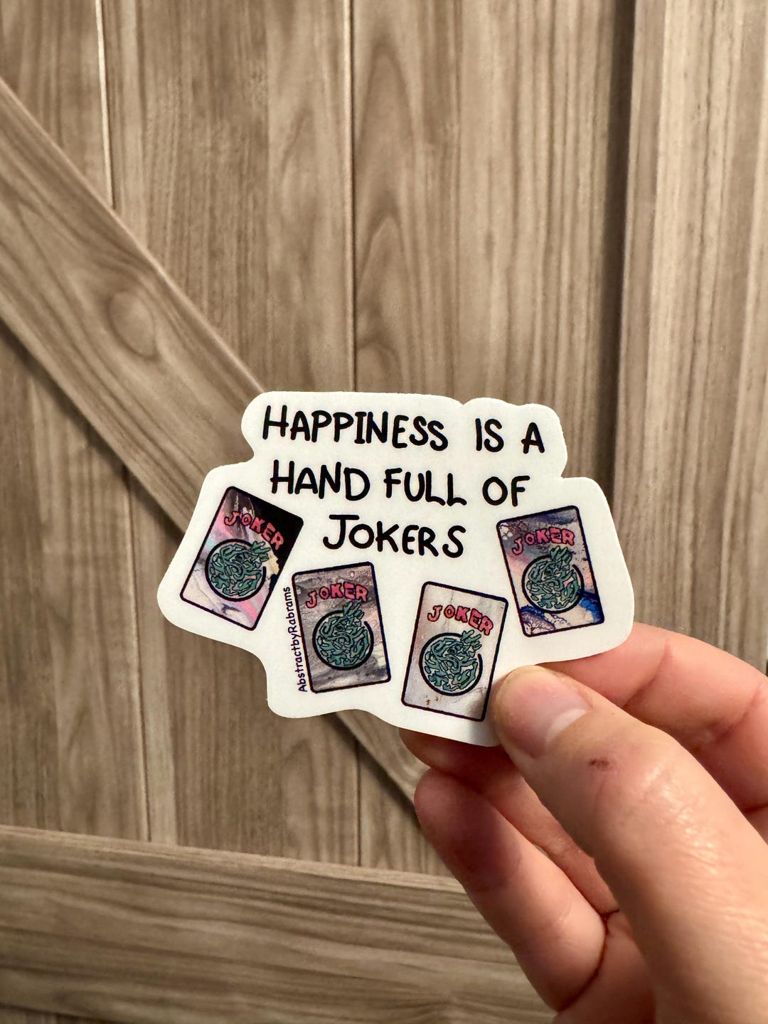 Happiness is a Hand Full of Jokers Mahjong Vinyl Sticker - Hand ...