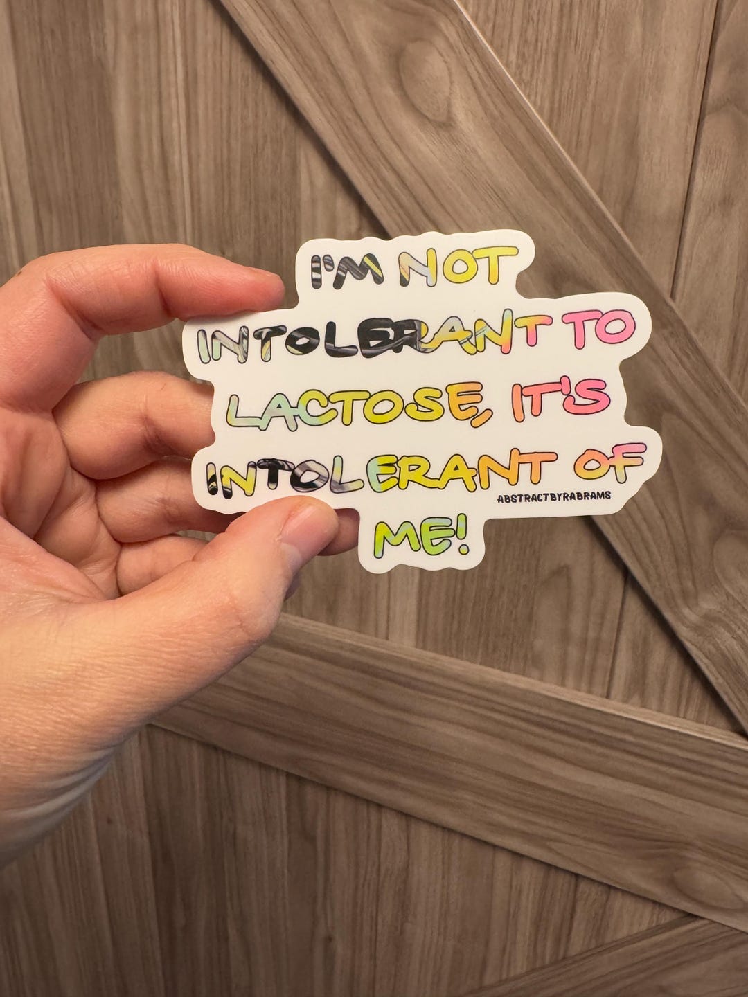 Lactose Intolerant Sticker: Hand Drawn Quote, Weatherproof Vinyl - Etsy