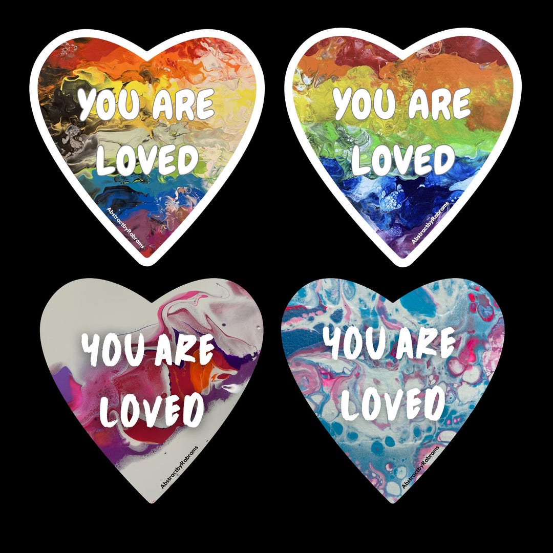 You Are Loved Heart Sticker - Rainbow, Trans Pride (3 Inch) - Etsy