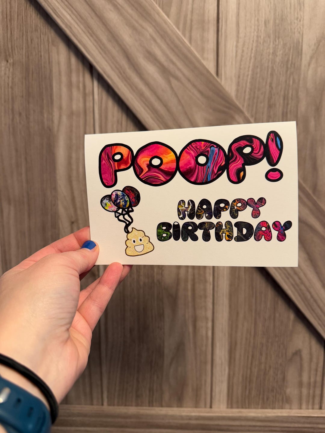 Poop Emoji Birthday Card: Hand-drawn Funny Greeting - 4.25"x5.5" - Etsy