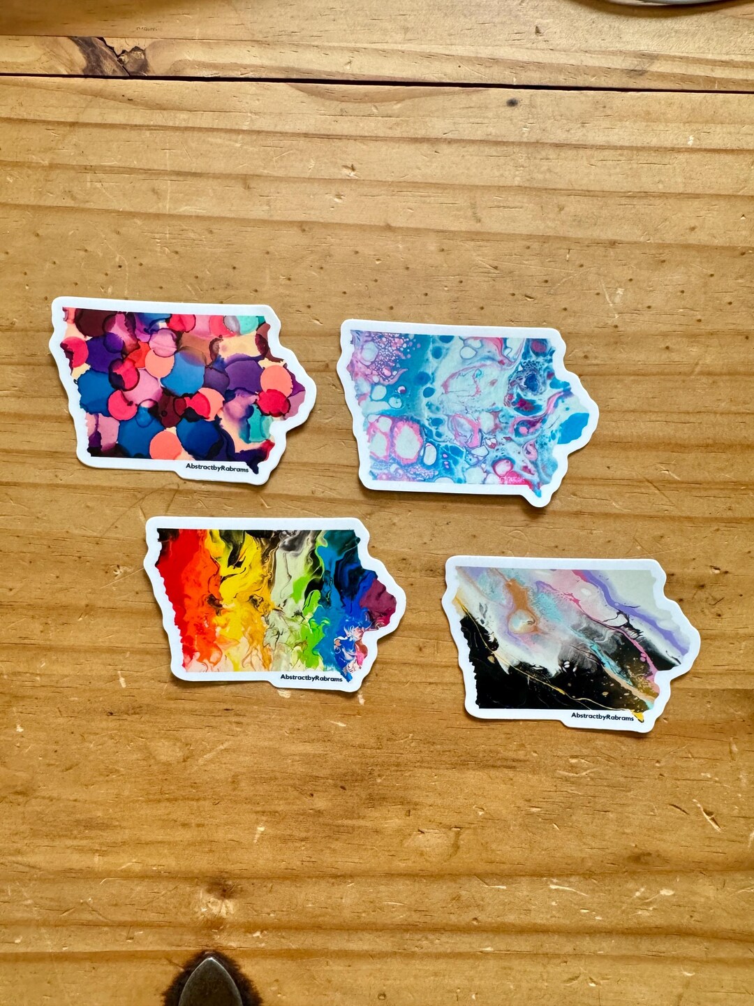 Iowa State Sticker: Colorful Abstract Art, Weatherproof Vinyl (3” X 2.5 ...