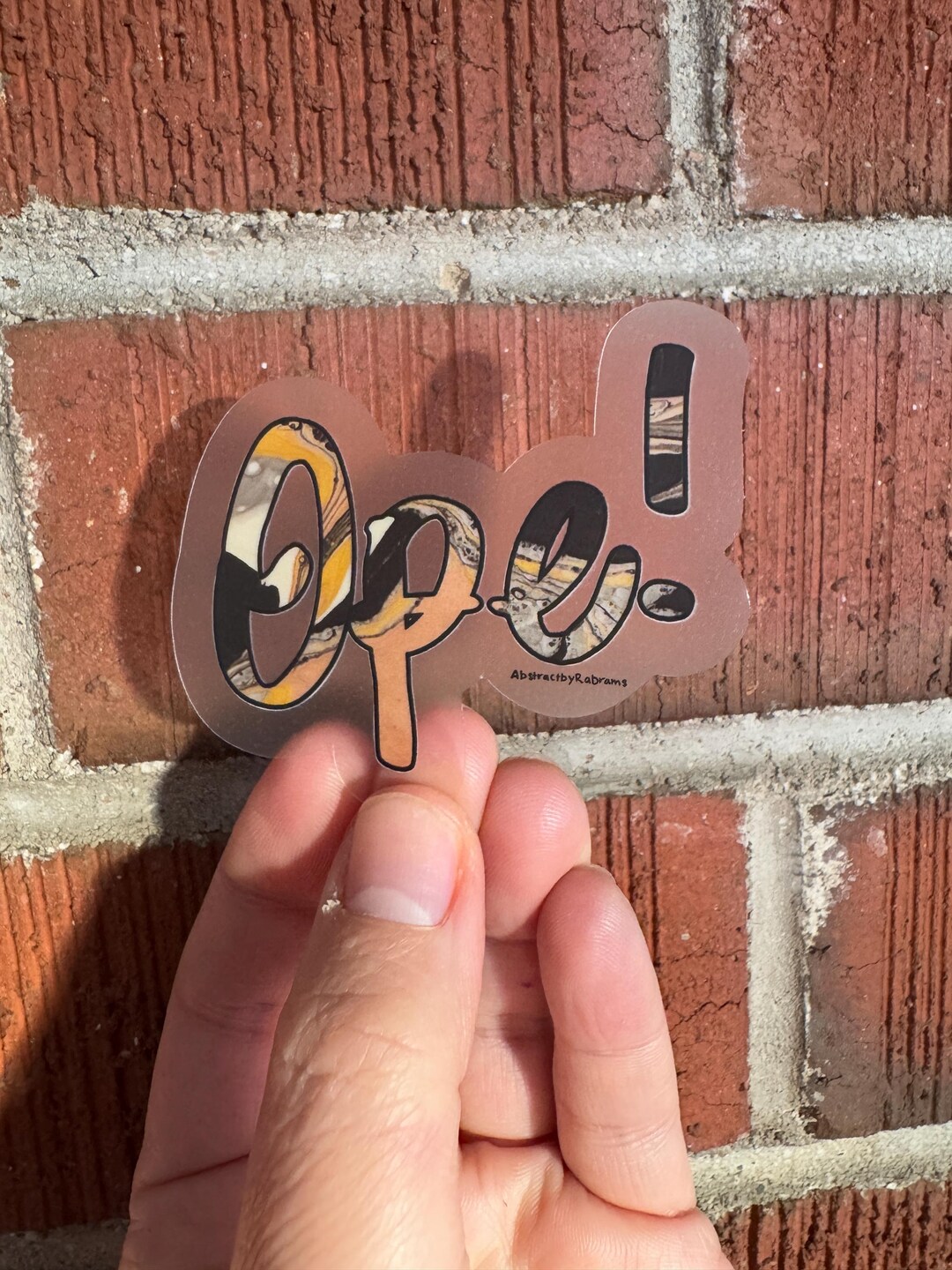 Hand Lettered Ope Sticker Opaque Background Abstract Art Midwest ...