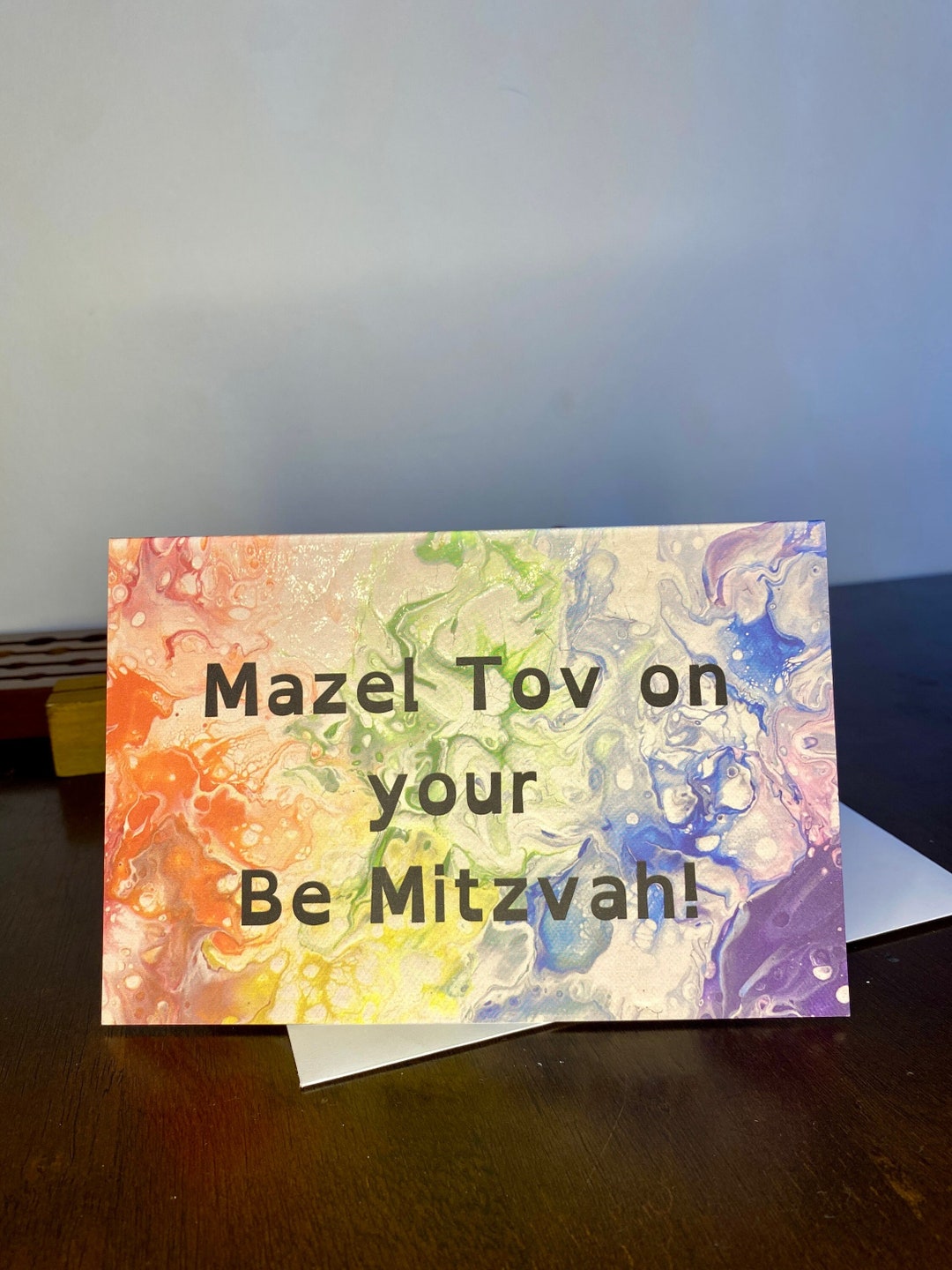 Mazel Tov on Your Be Mitzvah Greeting Card Abstract Painting - Etsy