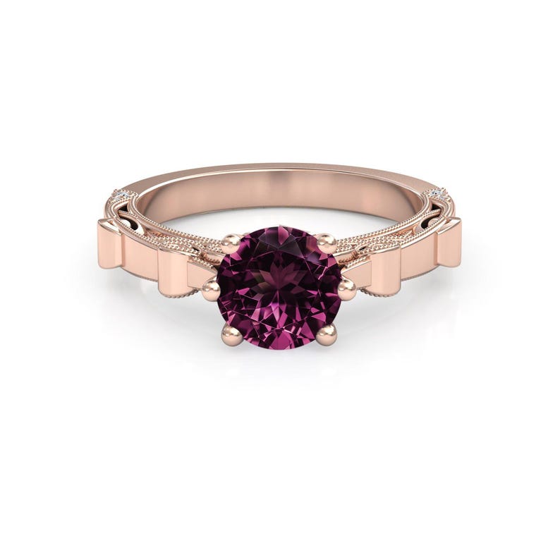 Rhodolite Garnet Engagement Ring, Silver, White Gold or Platinum ...