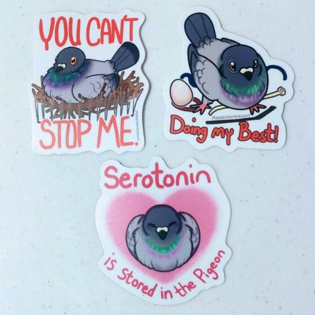 3" Inch Motivational Pigeon Stickers [IN STOCK] - Etsy