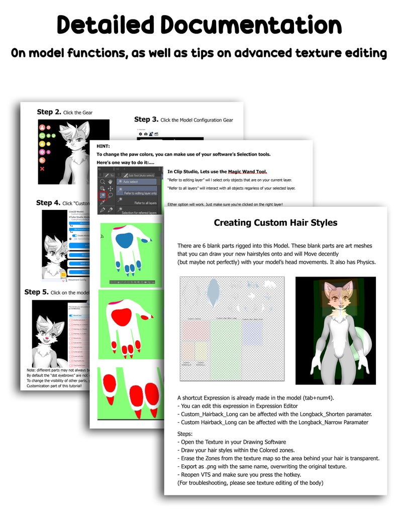 Live2d Vtuber Virtual Avatar Model: Customizable Furry cats - Etsy